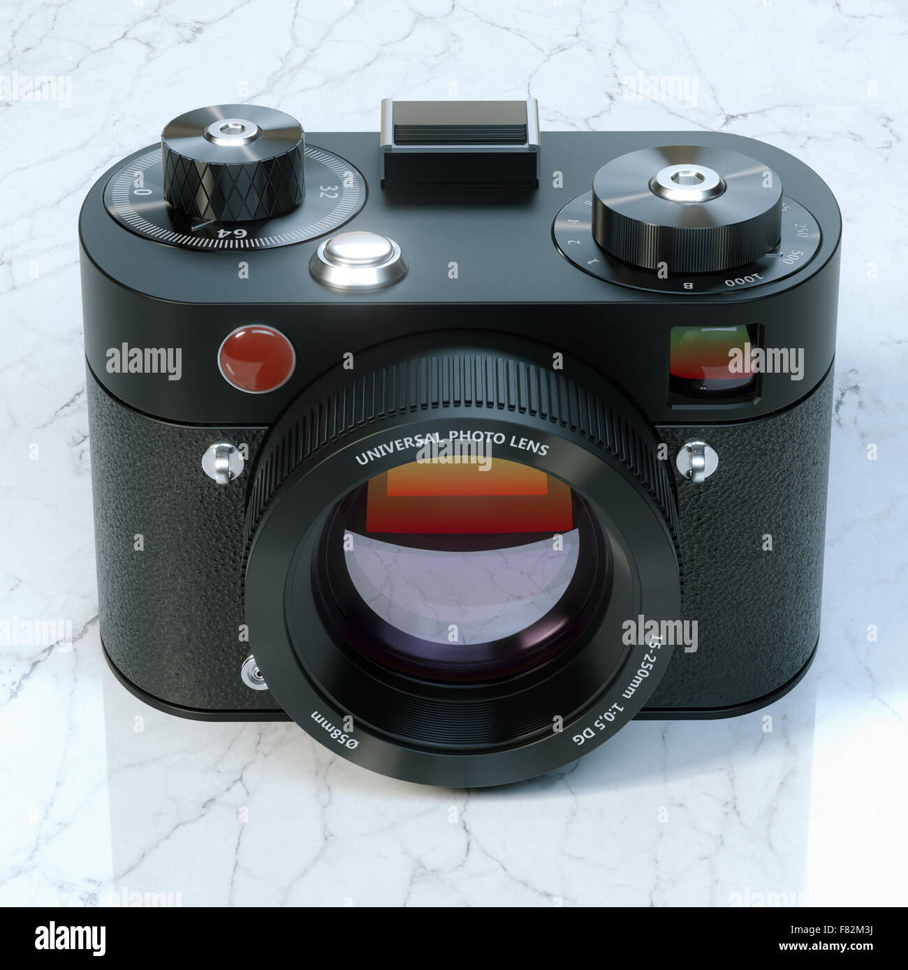 Vintage film camera on marble Stock Photo - Alamy