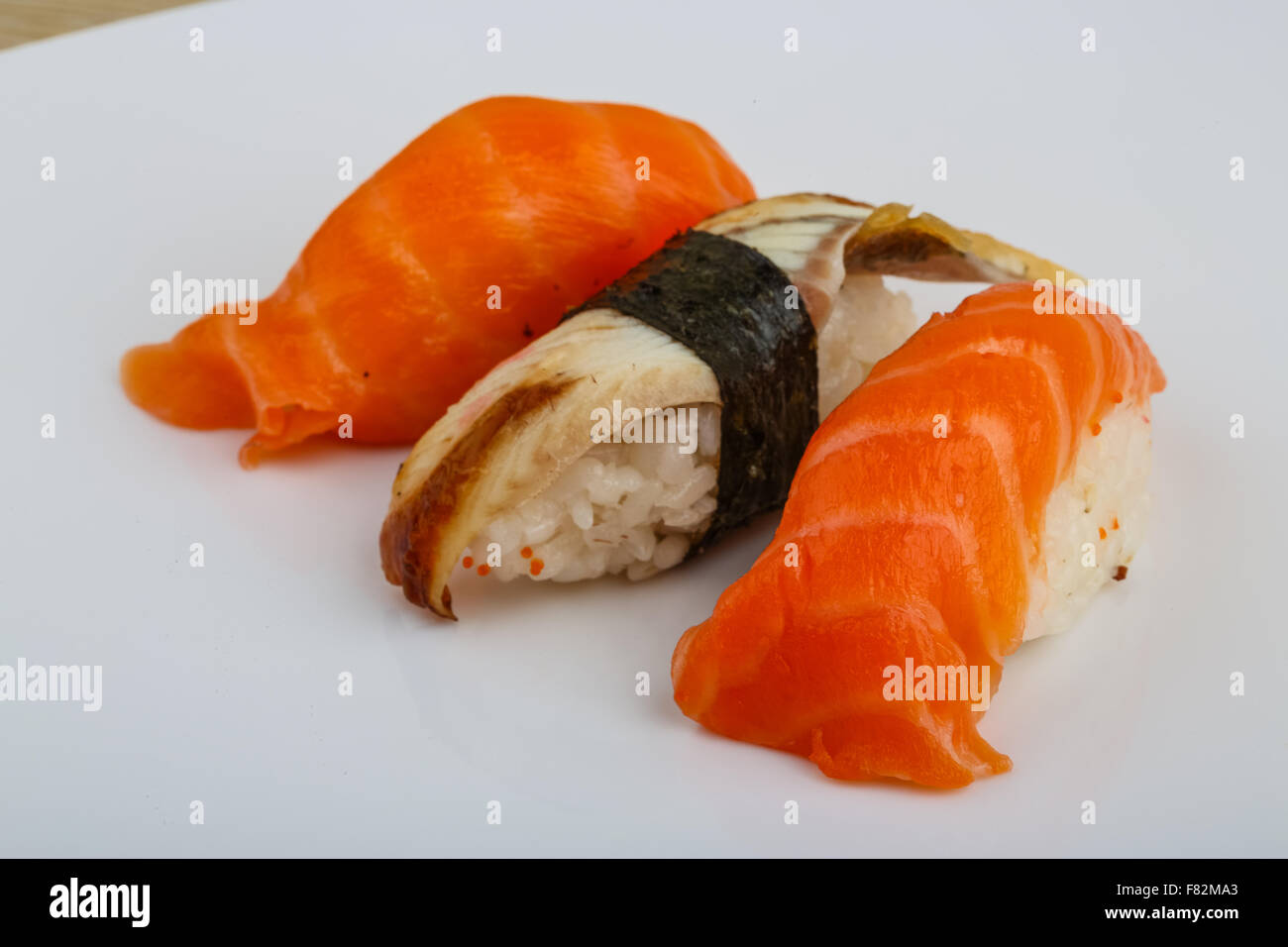Japan traditional cusine - fresh cold sushi set Stock Photo - Alamy