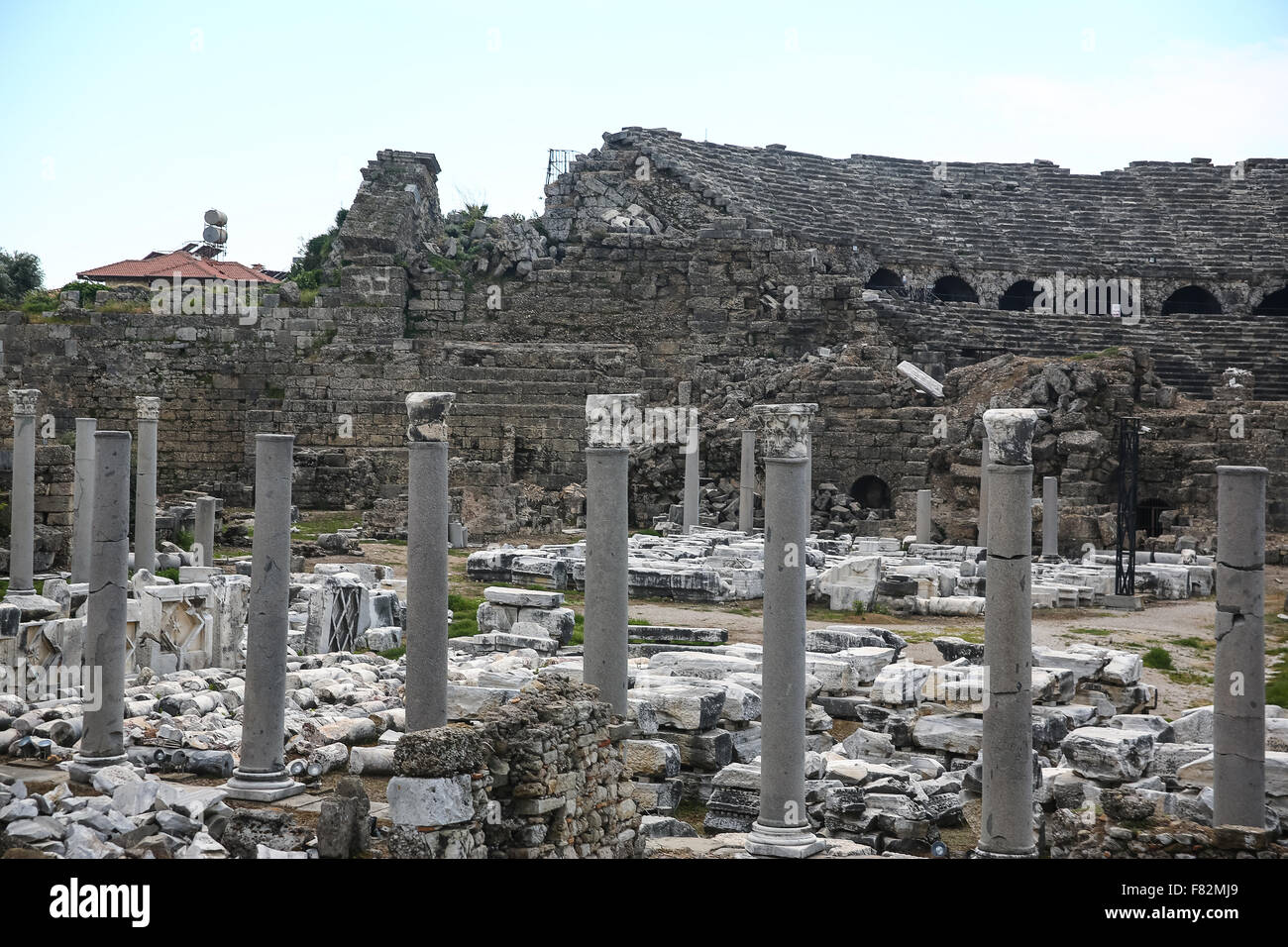 Ancient Side ruins in Turkey Kemer Antalya Stock Photo - Alamy