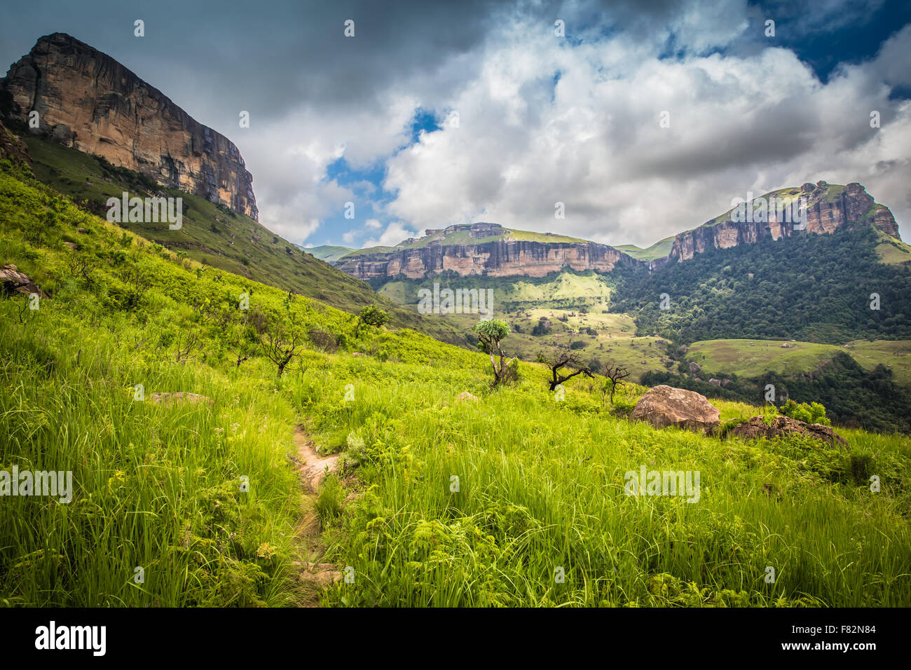 Panoramic view of the Drakensberg National Park in Kwazulu Natal Stock ...