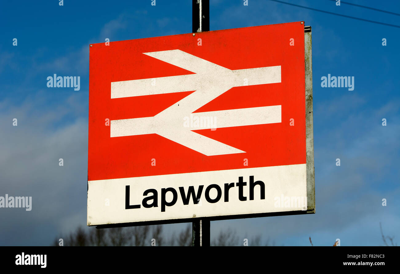Lapworth railway station sign, Warwickshire, England, UK Stock Photo ...