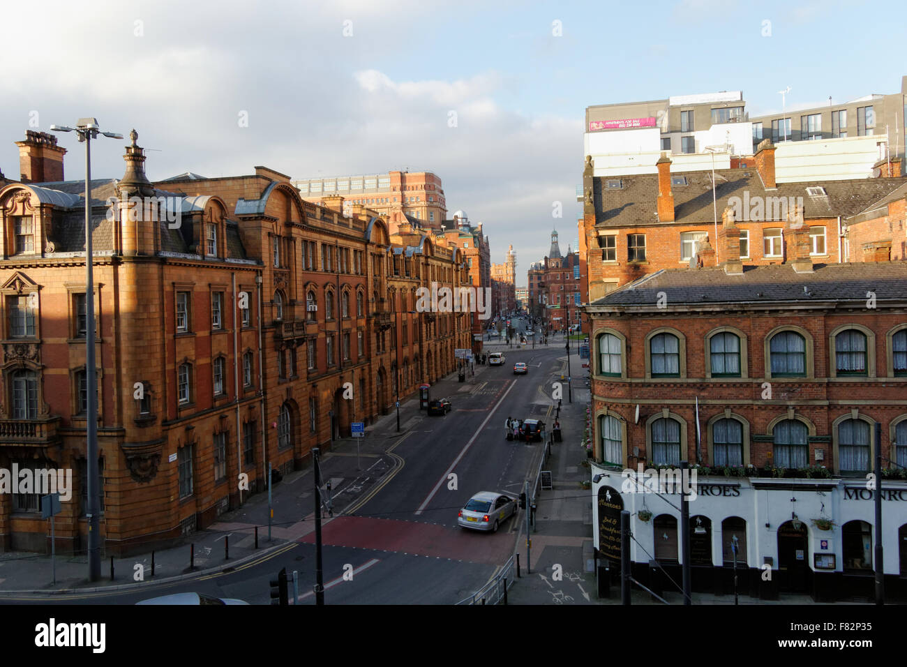 Street view of Manchester in England Stock Photo - Alamy
