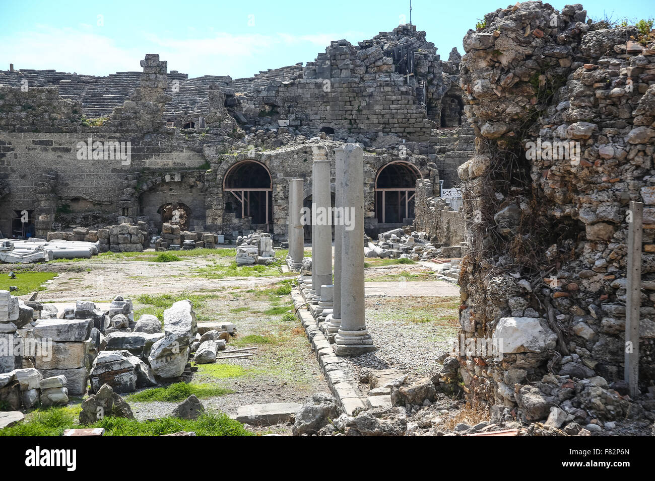 Ancient Side ruins in Turkey Kemer Antalya Stock Photo - Alamy