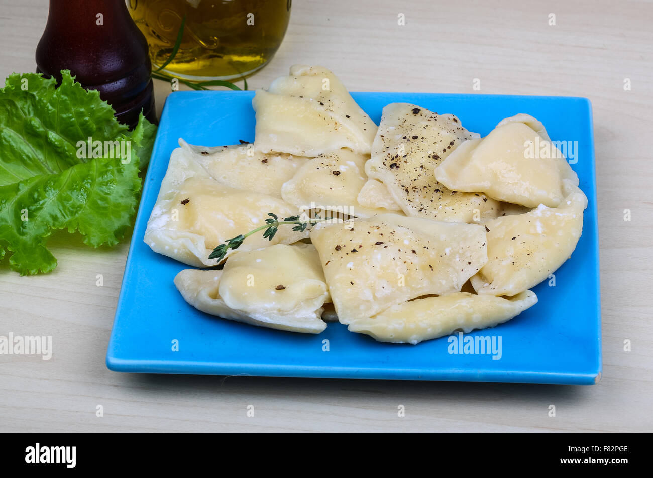 Vareniki - Traditional Ukrainian dumplings with potato or cherry Stock ...