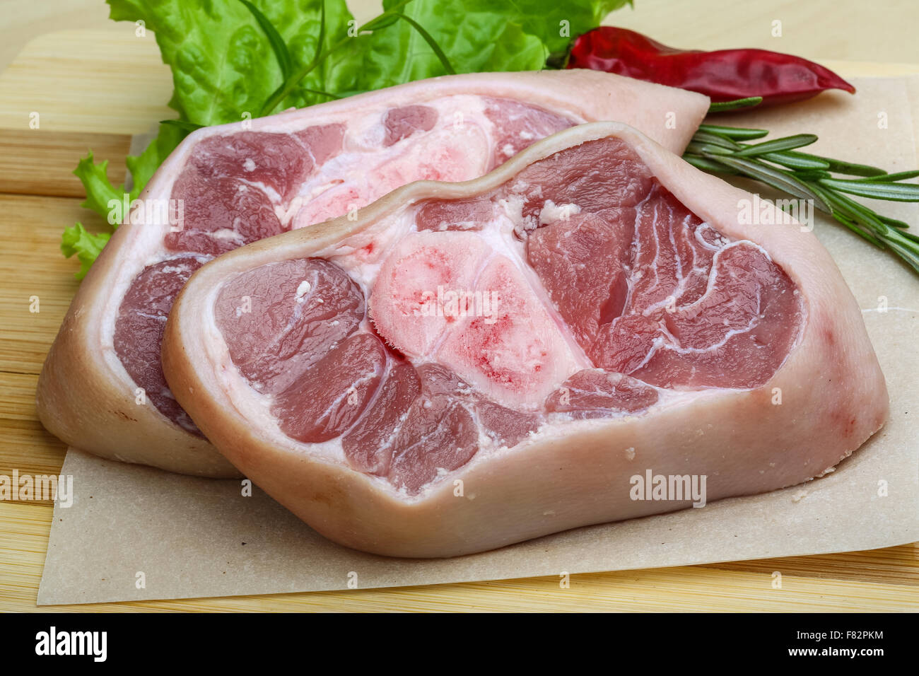 Raw Pork knee steack - ready for cooking Stock Photo - Alamy