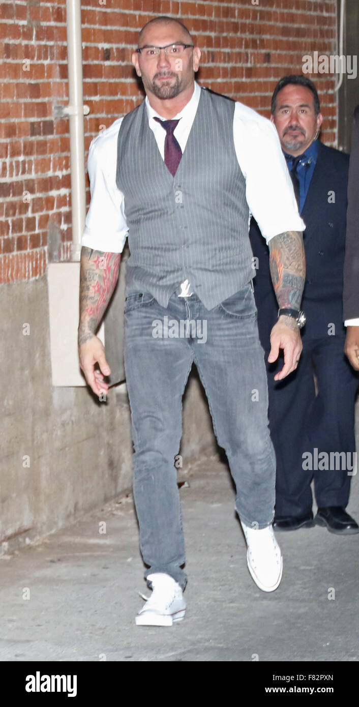 Spectre star Dave Bautista at the Jimmy Kimmel Live! studios Featuring ...