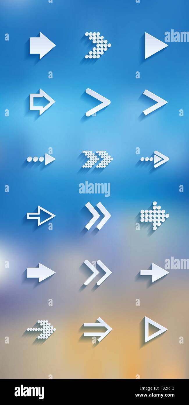 Vector white arrows icons set Stock Vector Image & Art - Alamy