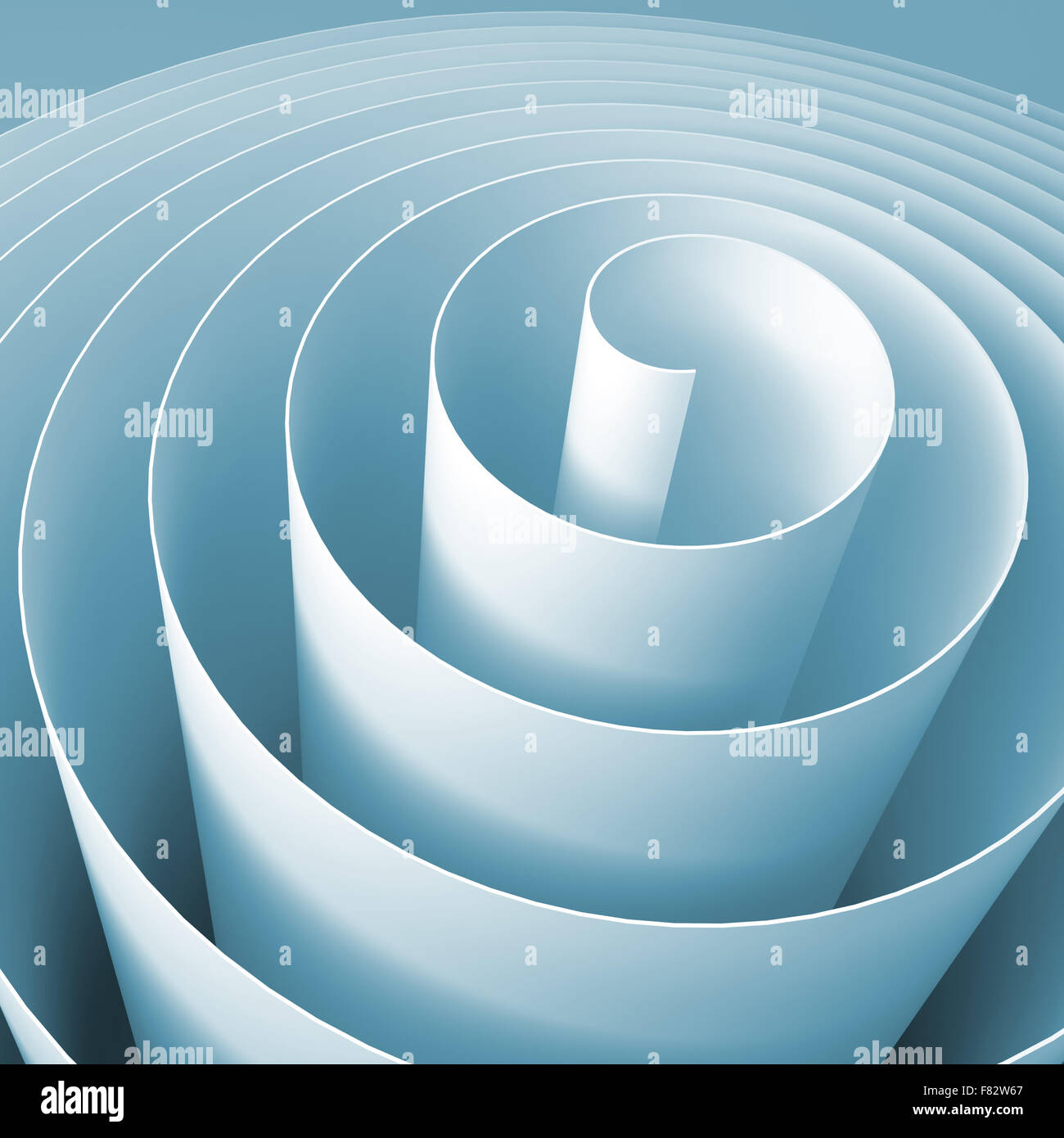 Blue 3d spiral, square abstract digital illustration, background ...