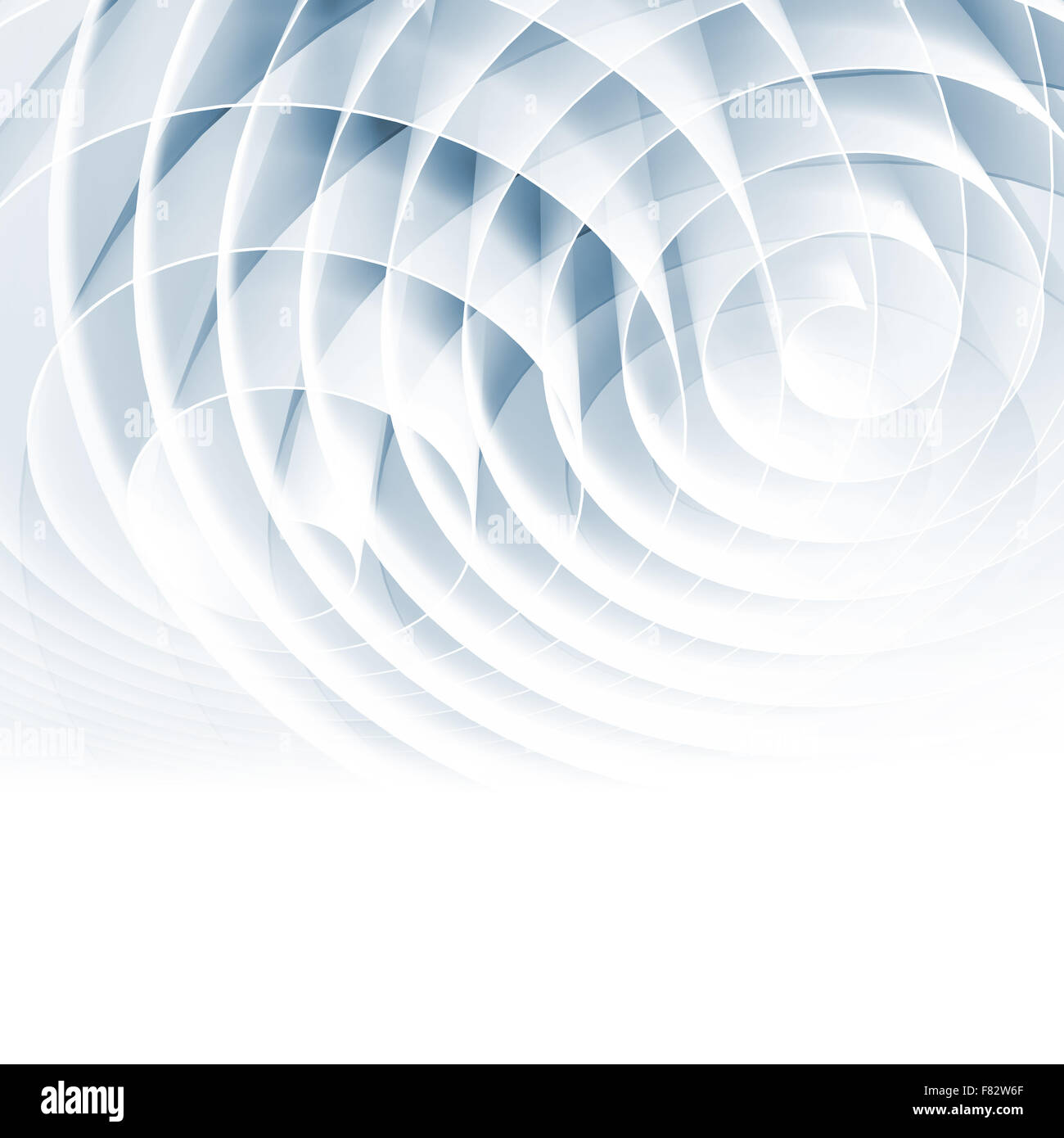White 3d spirals with light blue shadows, abstract digital illustration ...
