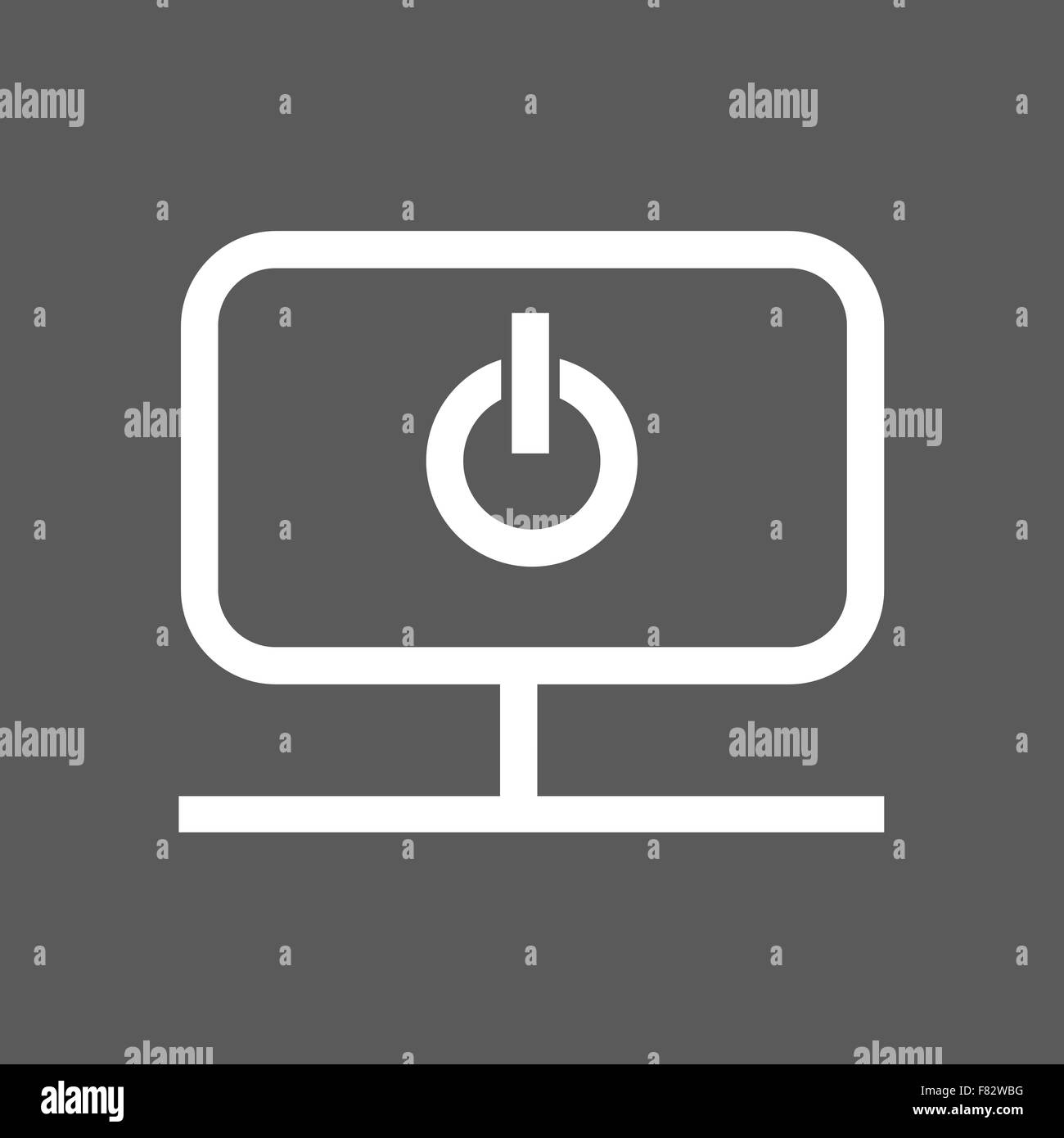 white start icon inside monitor on a black background Stock Vector ...