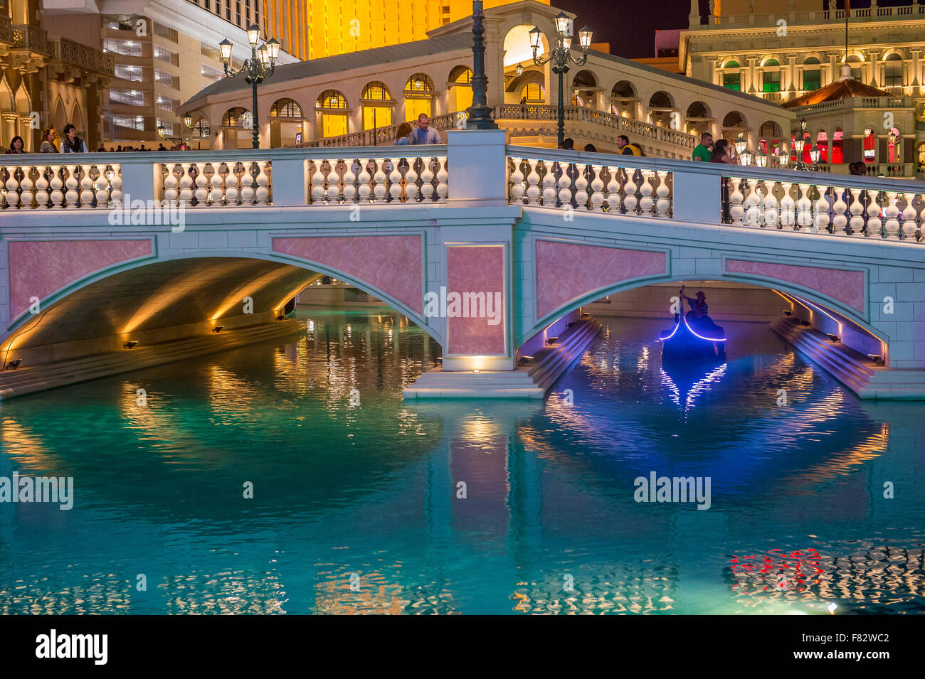 The Venetian hotel and replica of a Grand canal in Las Vegas Stock ...