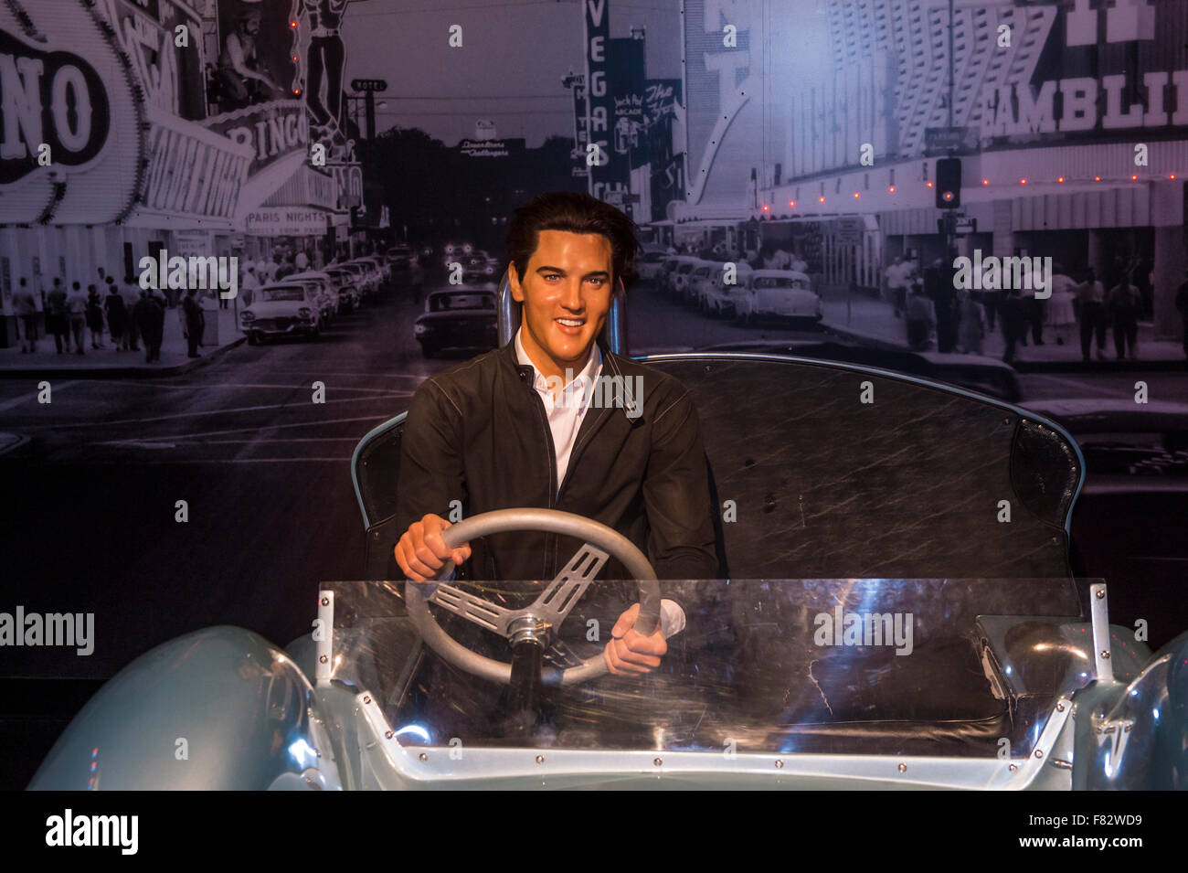 A waxwork of Elvis Presley at The Madame Tussauds museum in Las Vegas ...
