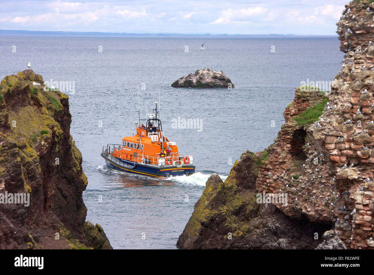 RNLI lifeboat in the sea near Dunbar Scotland Stock Photo - Alamy