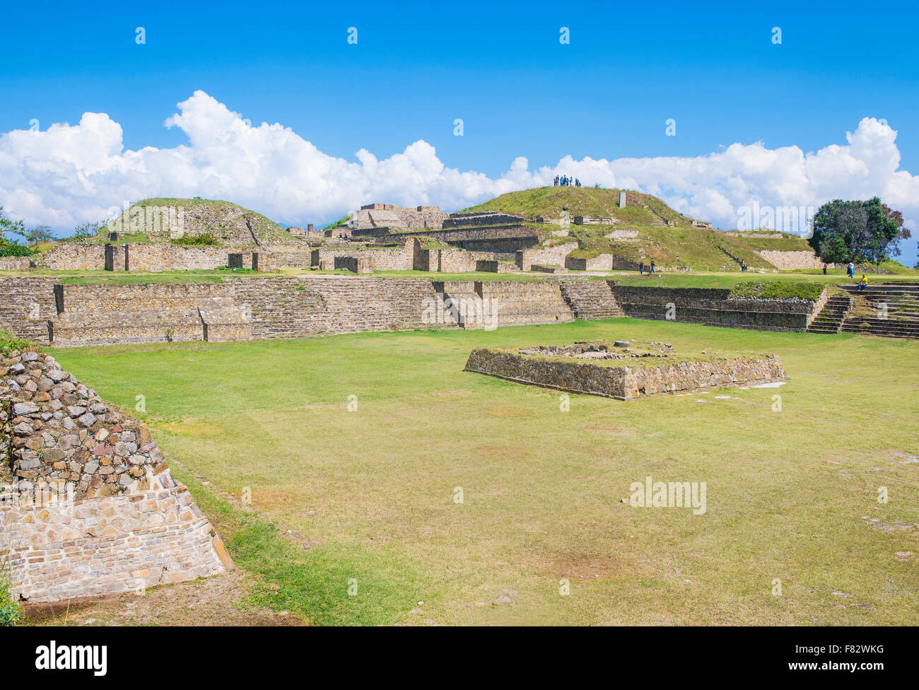 The ruins of the Zapotec city of Monte Alban in Oaxaca, Mexico Stock ...