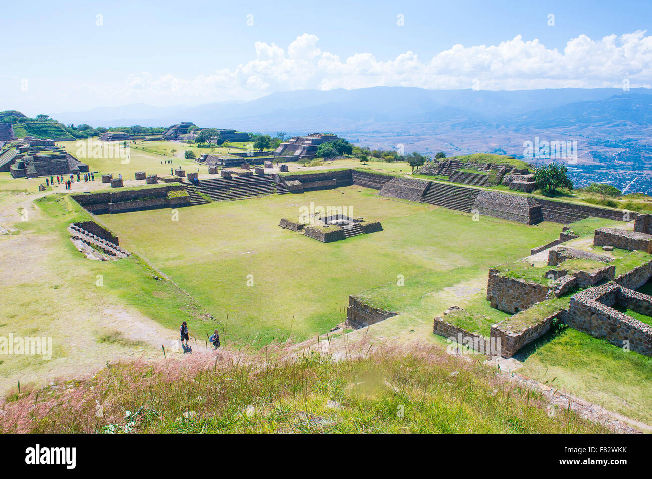 The ruins of the Zapotec city of Monte Alban in Oaxaca, Mexico Stock ...