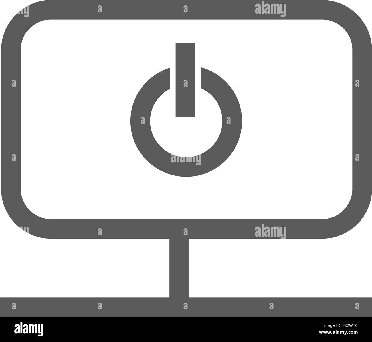 black start icon inside monitor on a white background Stock Vector ...