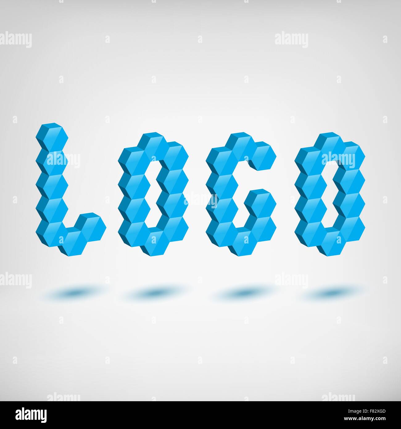 blue puzzle word logo on a gray background with shadows Stock Vector ...