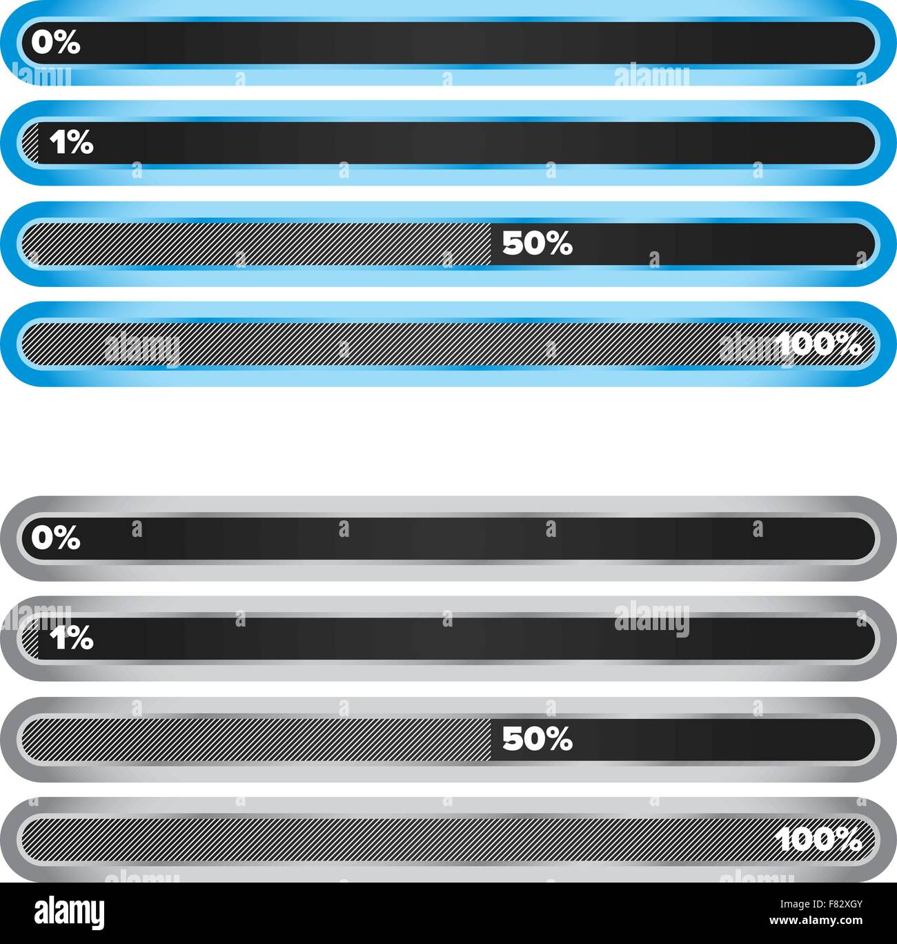 blue and gray rounded progress bar set Stock Vector Image & Art - Alamy