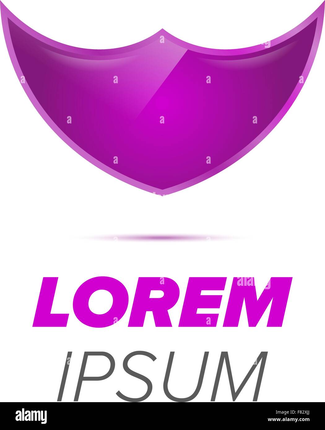 pink shield icon with shadow and sample text Stock Vector Image & Art ...