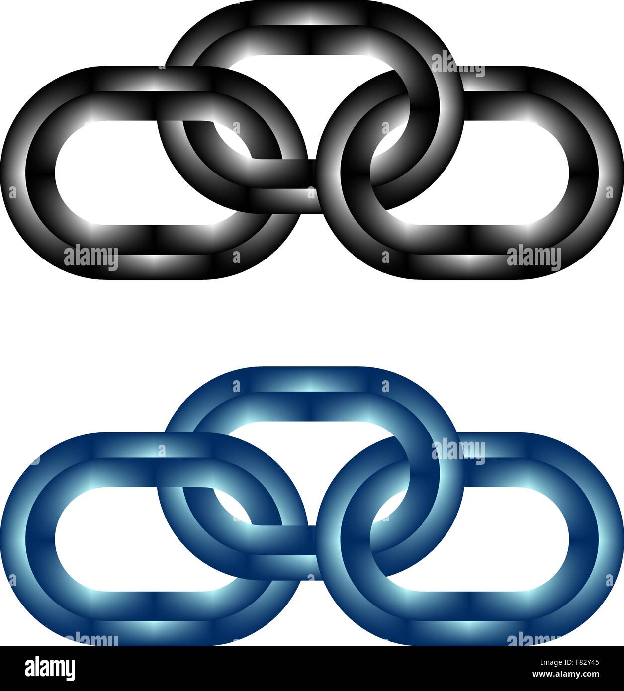 Colorized chain links set on white background Stock Vector Image & Art ...