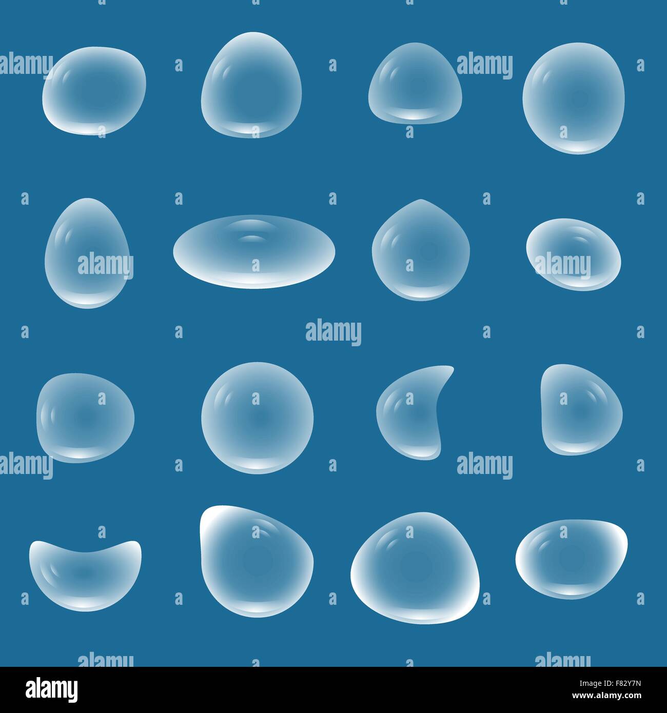 Blue transparent water drops set different forms Stock Vector Image ...