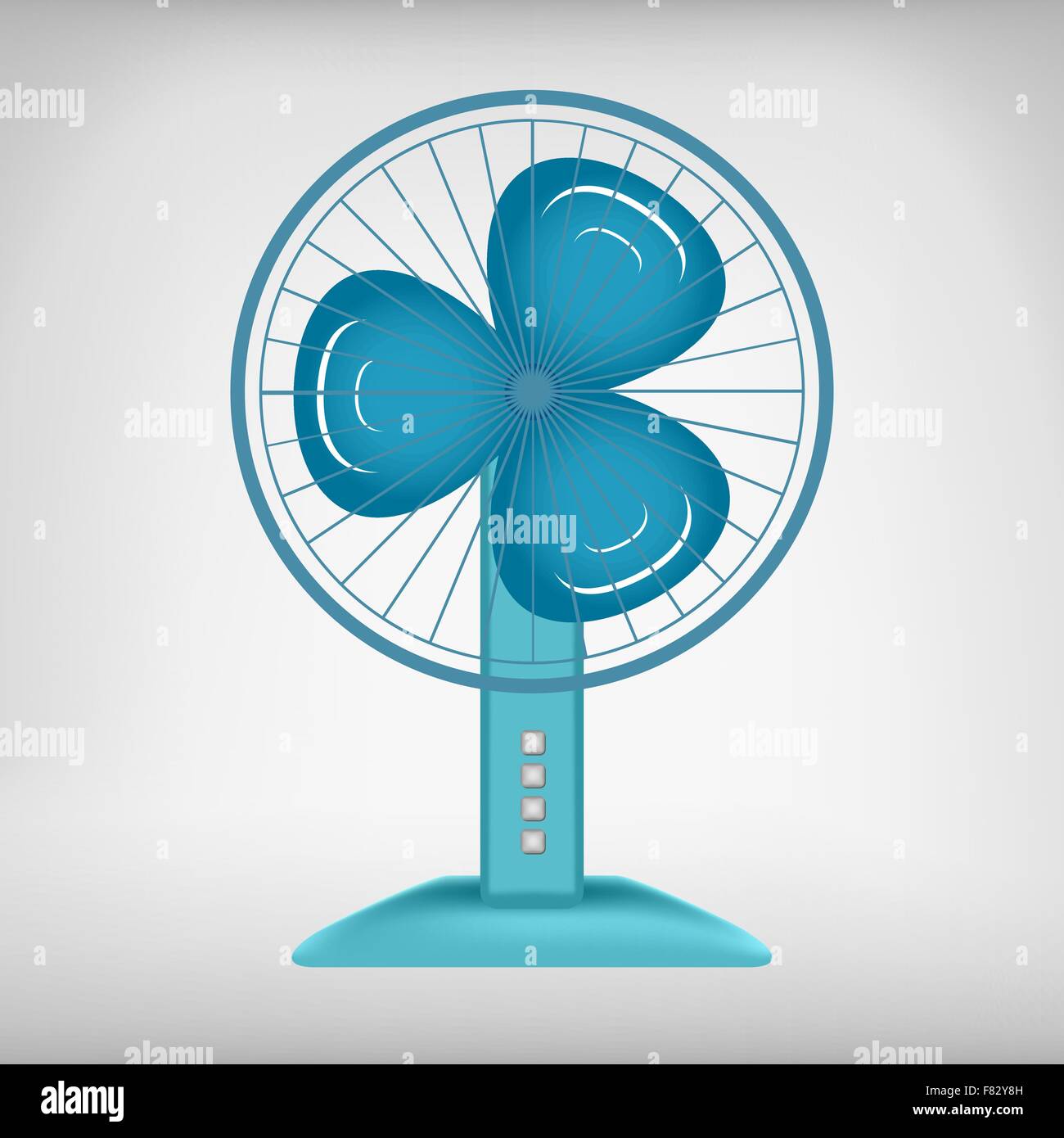 Blue wave colored electric fan vector image. Cooling system Stock ...
