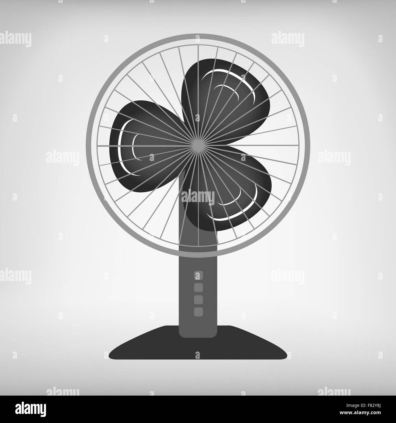 Blue wave colored electric fan vector image. Cooling system Stock ...