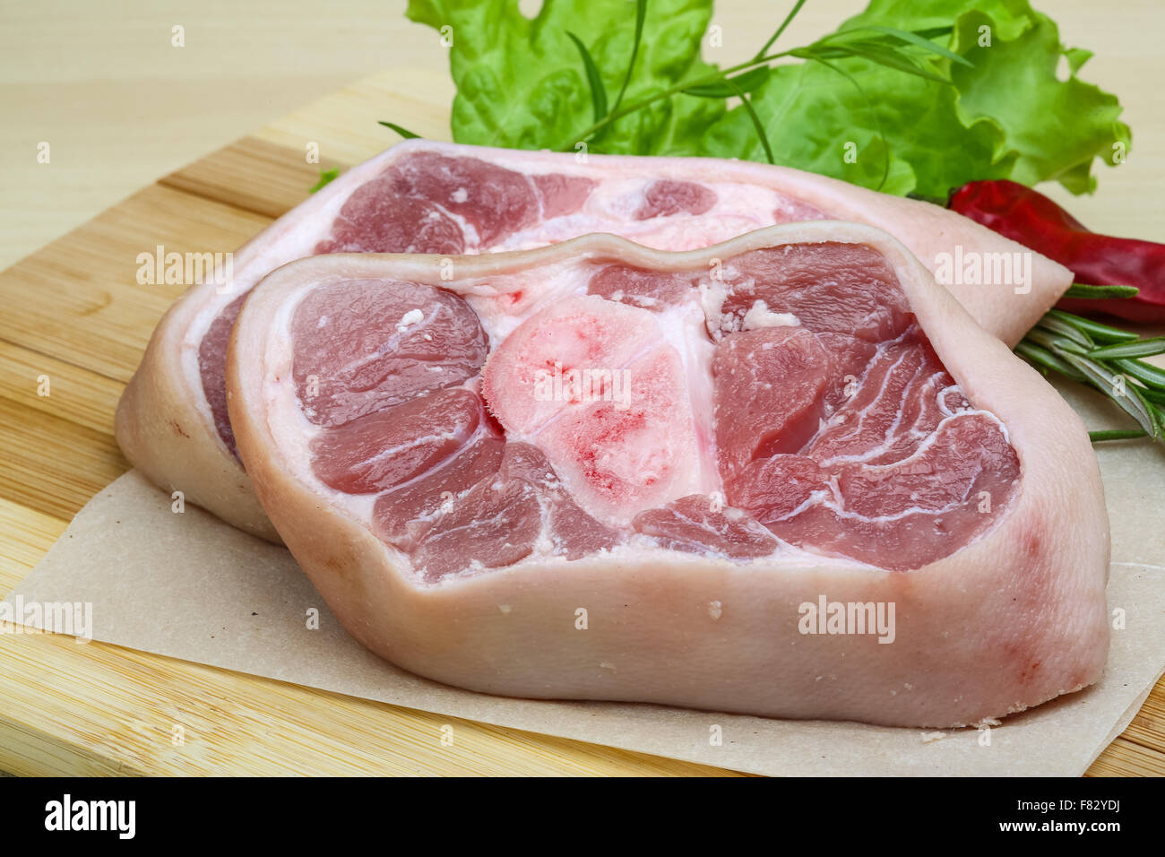 Raw Pork knee steack - ready for cooking Stock Photo - Alamy