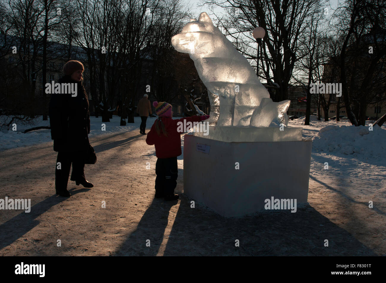 A wolf made of ice in Tallinn Stock Photo - Alamy