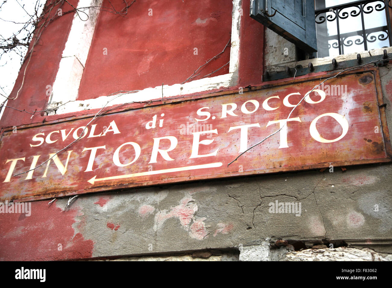 Tintoretto sign Venice Stock Photo - Alamy