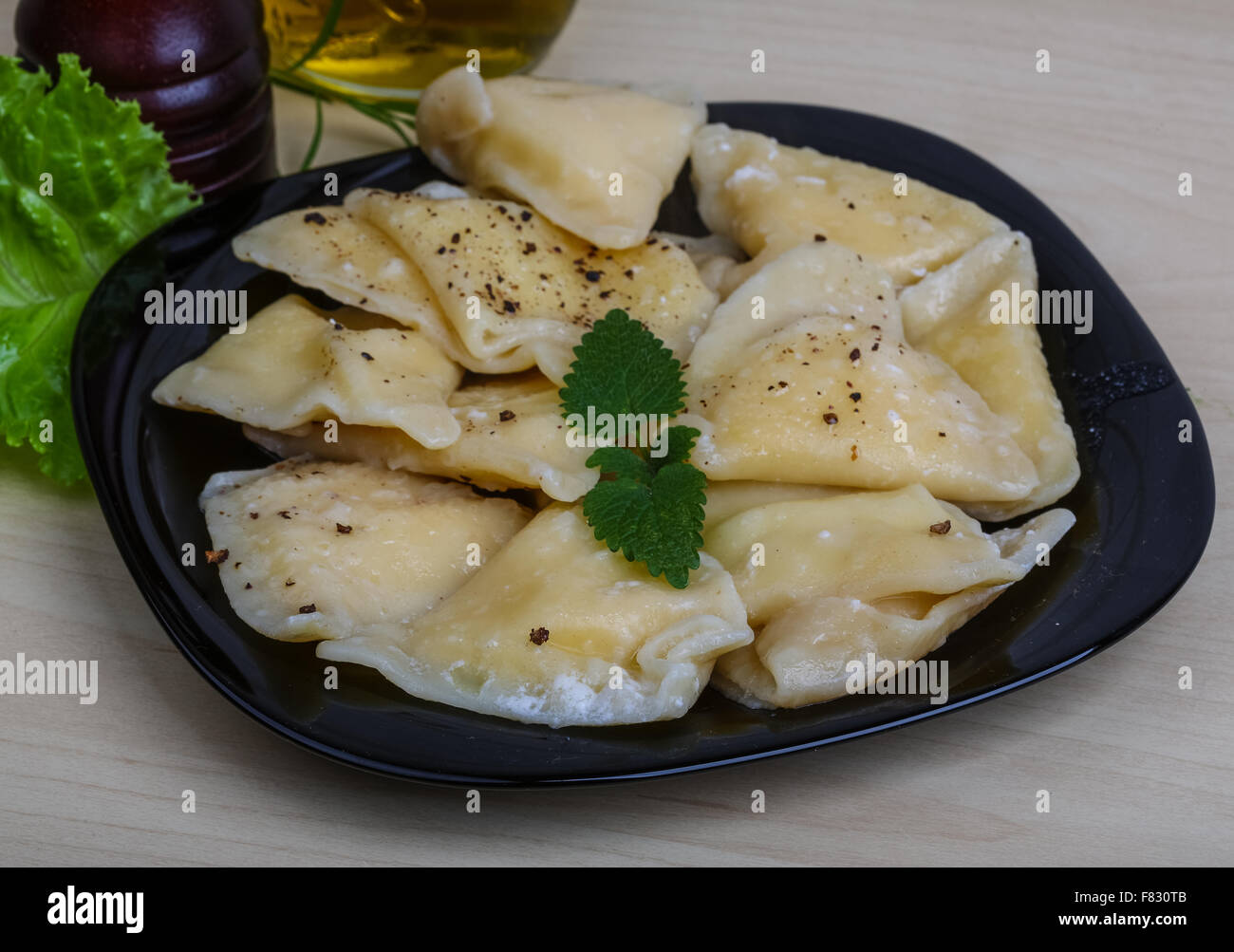 Vareniki - Traditional Ukrainian dumplings with potato or cherry Stock ...