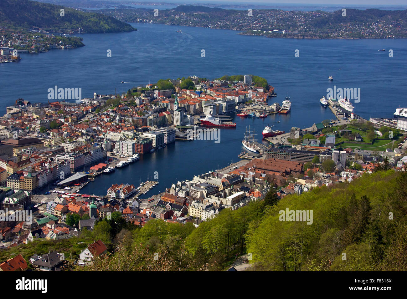 Bergen city centre view hi-res stock photography and images - Alamy
