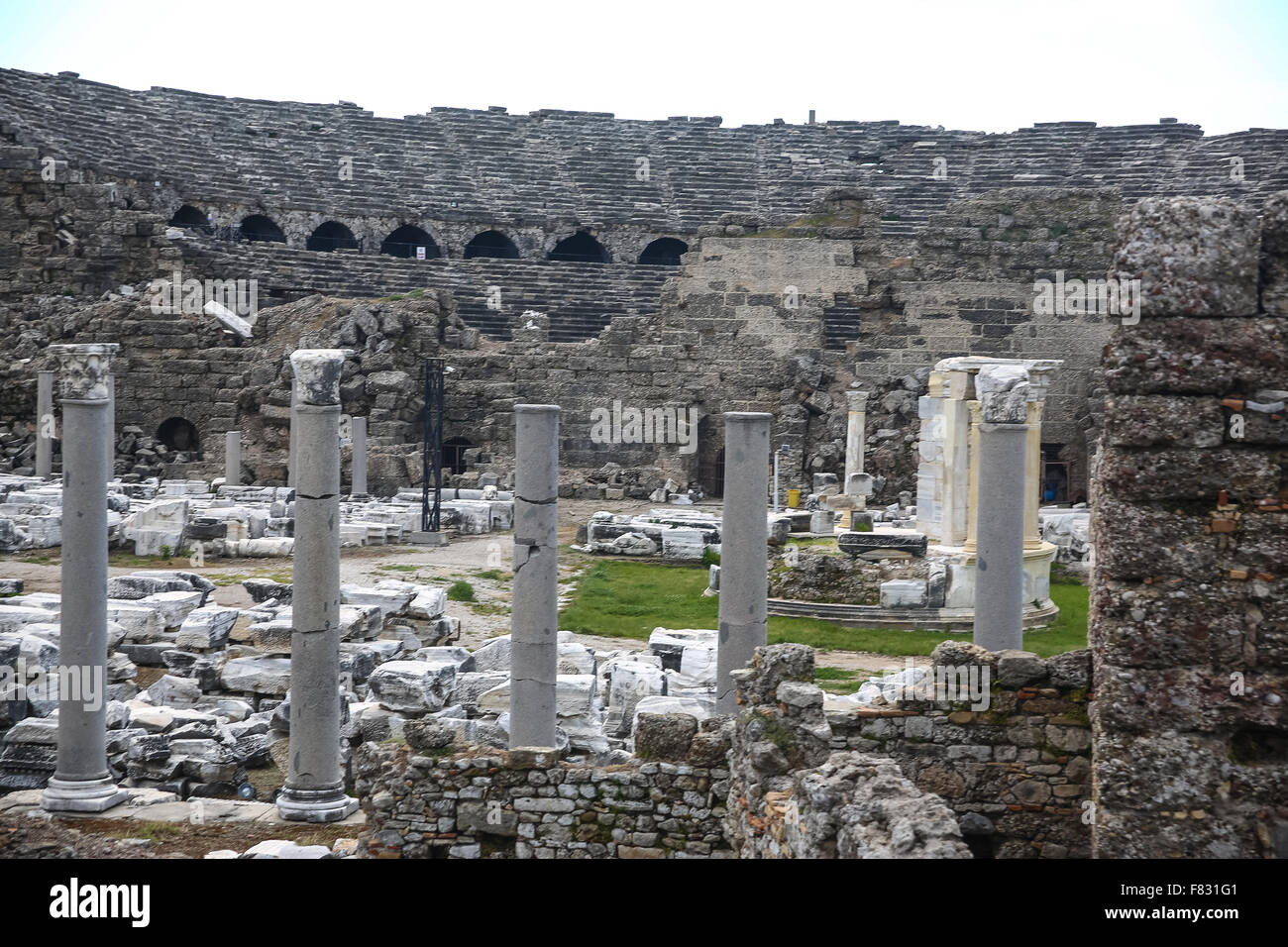 Ancient Side ruins in Turkey Kemer Antalya Stock Photo - Alamy