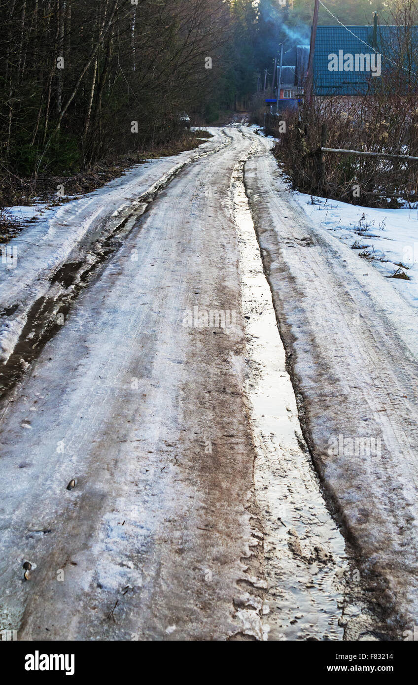 Spring ice road Stock Photo - Alamy