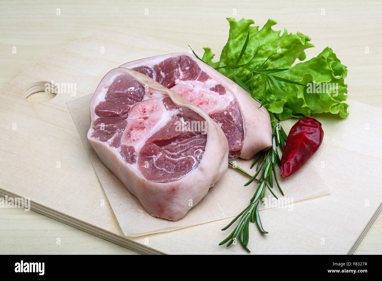 Raw Pork knee steack - ready for cooking Stock Photo - Alamy