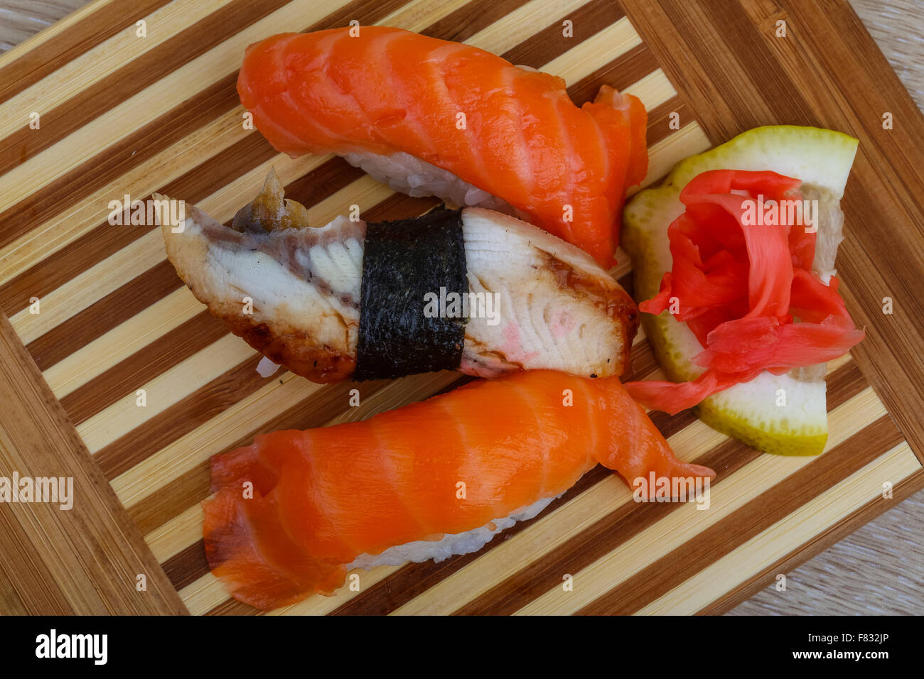 Japan traditional cusine - fresh cold sushi set Stock Photo - Alamy