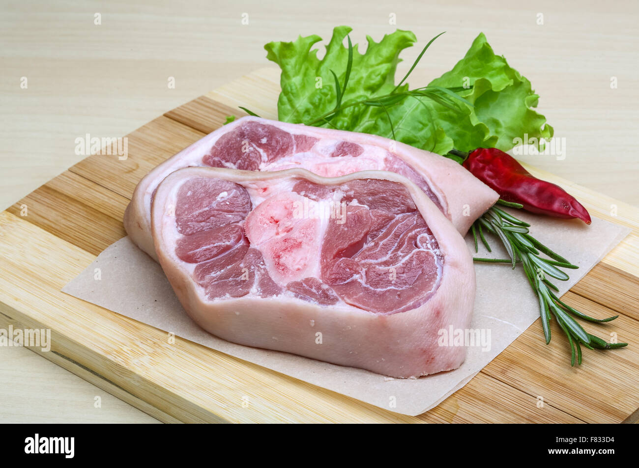 Raw Pork knee steack - ready for cooking Stock Photo - Alamy