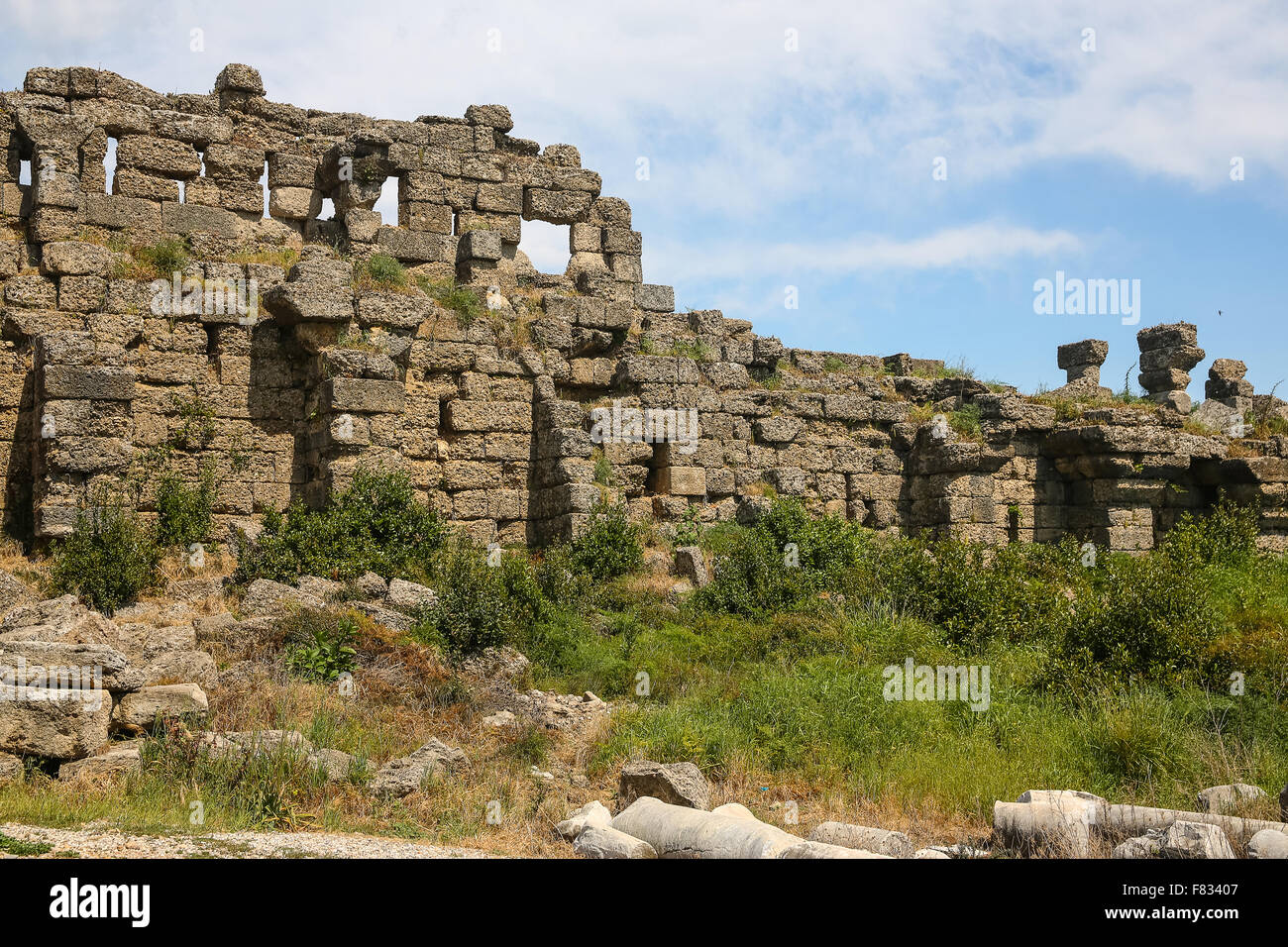 Ancient Side ruins in Turkey Kemer Antalya Stock Photo - Alamy