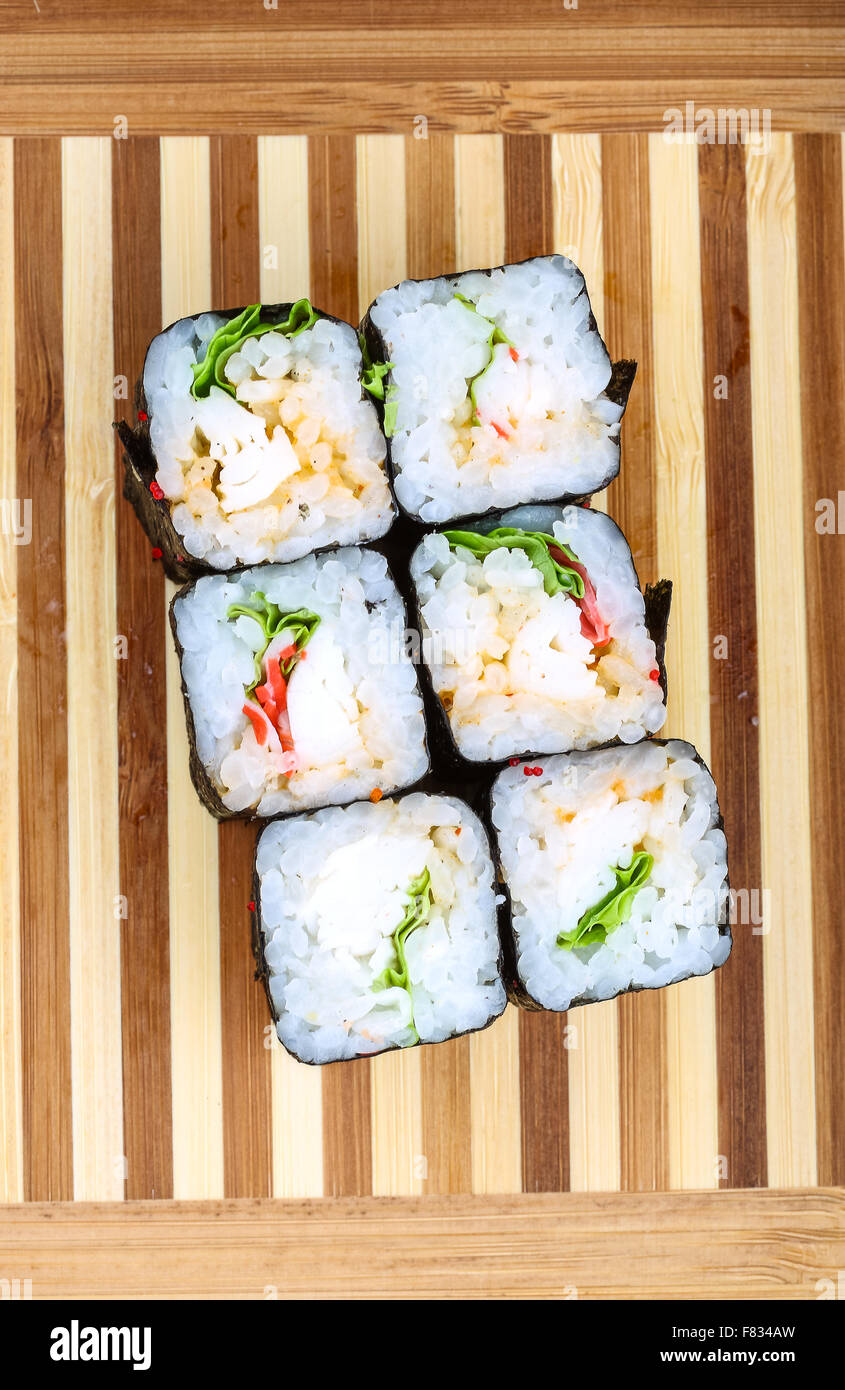 Japan traditional cold Roll with crab meat Stock Photo - Alamy