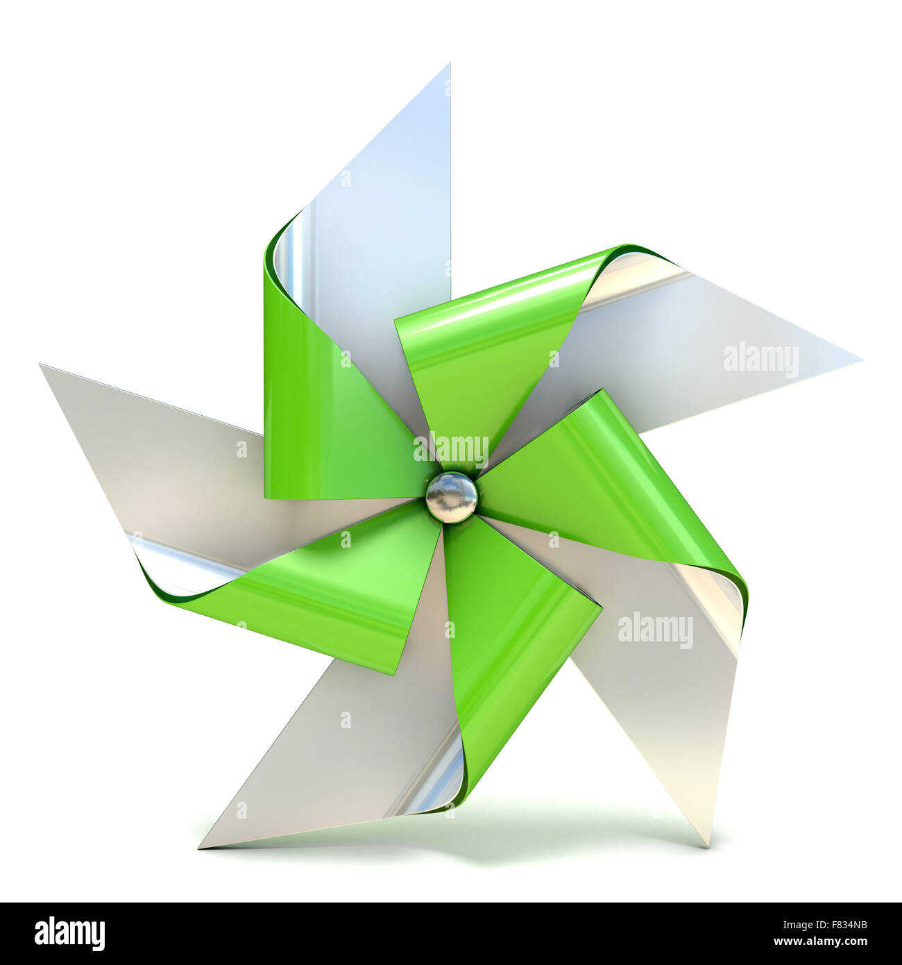 Pinwheel toy, five sided. 3D render illustration isolated on white ...
