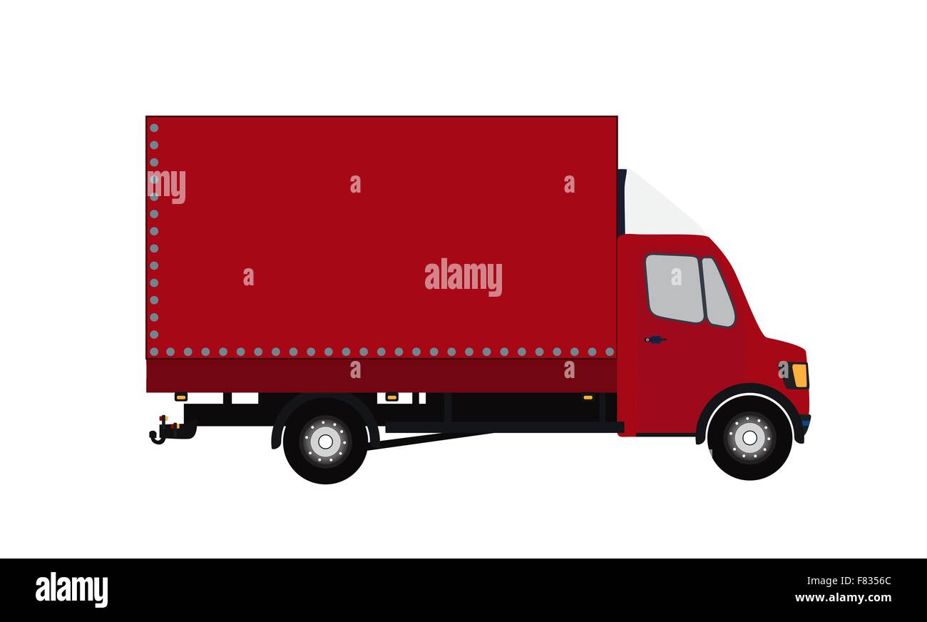 Side view illustration utility truck Cut Out Stock Images & Pictures ...