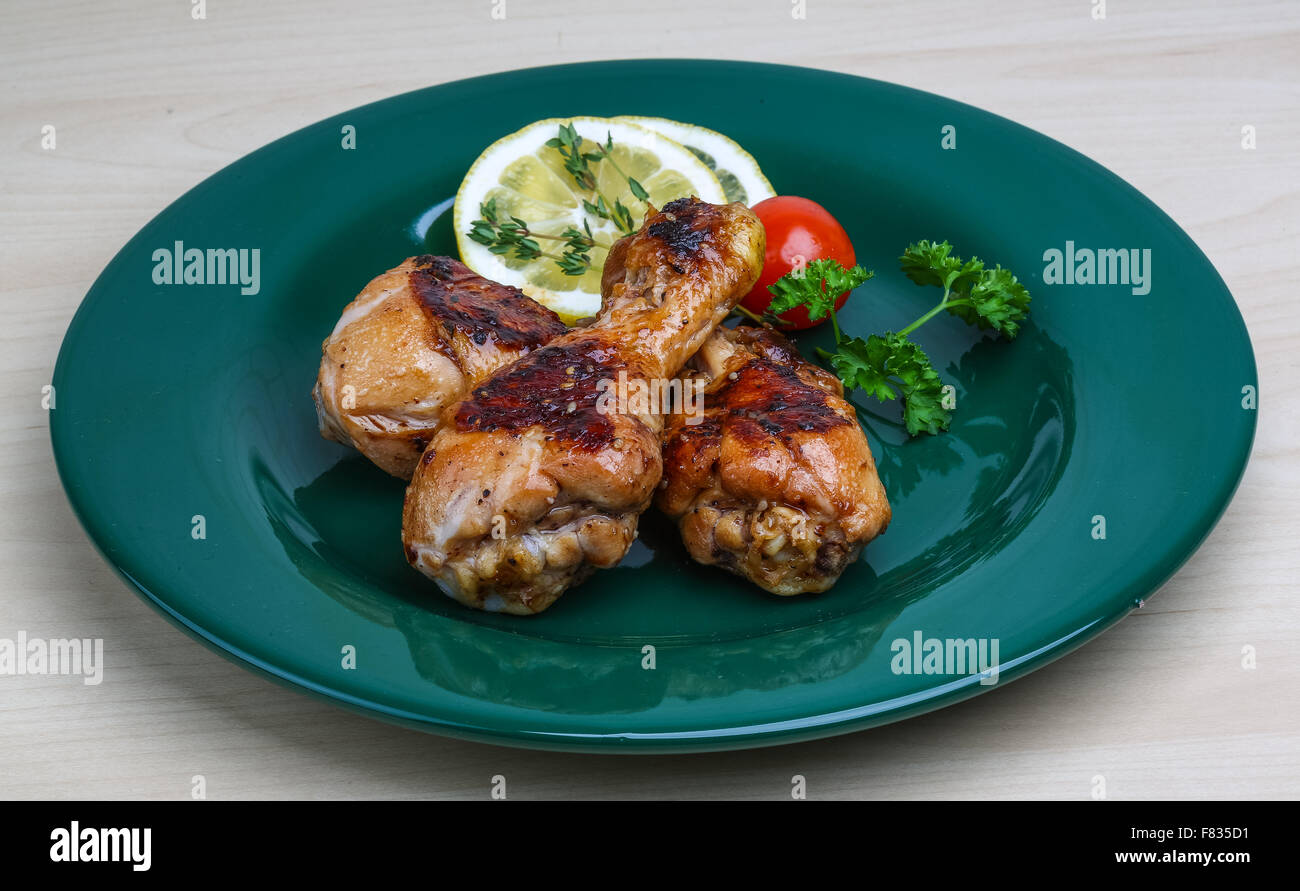 Roasted chicken legs in teriyaki sause with thyme Stock Photo - Alamy