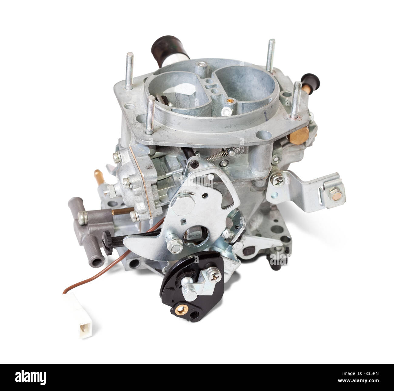 New carburetor. Isolated on white background with clipping path Stock ...