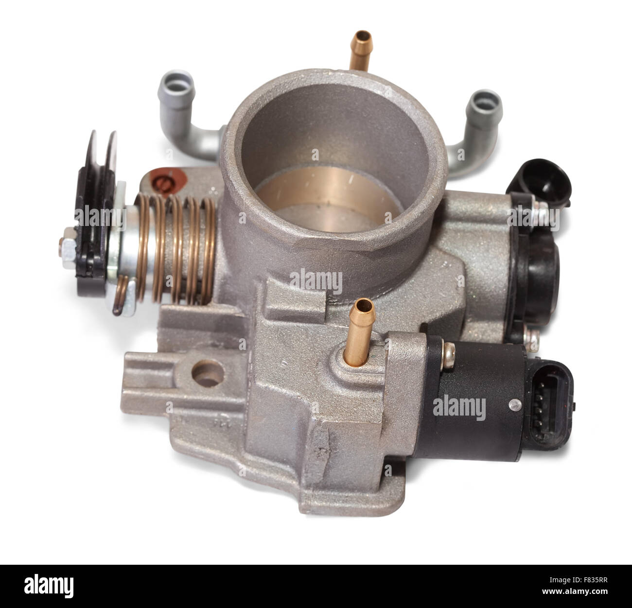 throttle intake. Isolated on white background with clipping path Stock ...