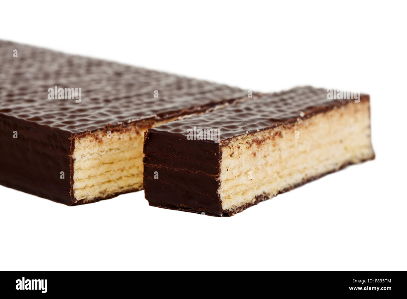 waffle layer cake. Isolated over white background Stock Photo - Alamy