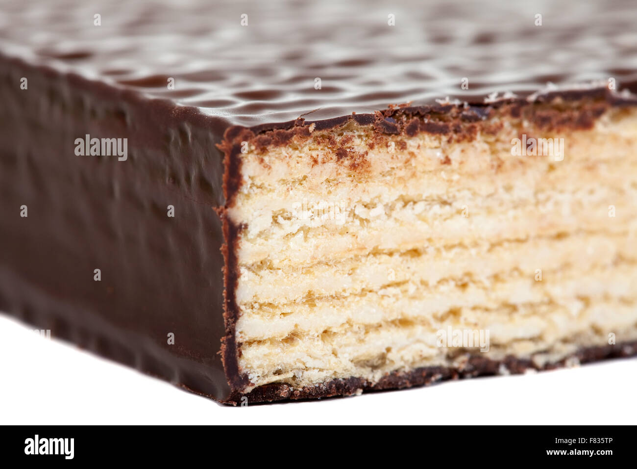 Fresh wafer cake. Isolated over white background Stock Photo - Alamy