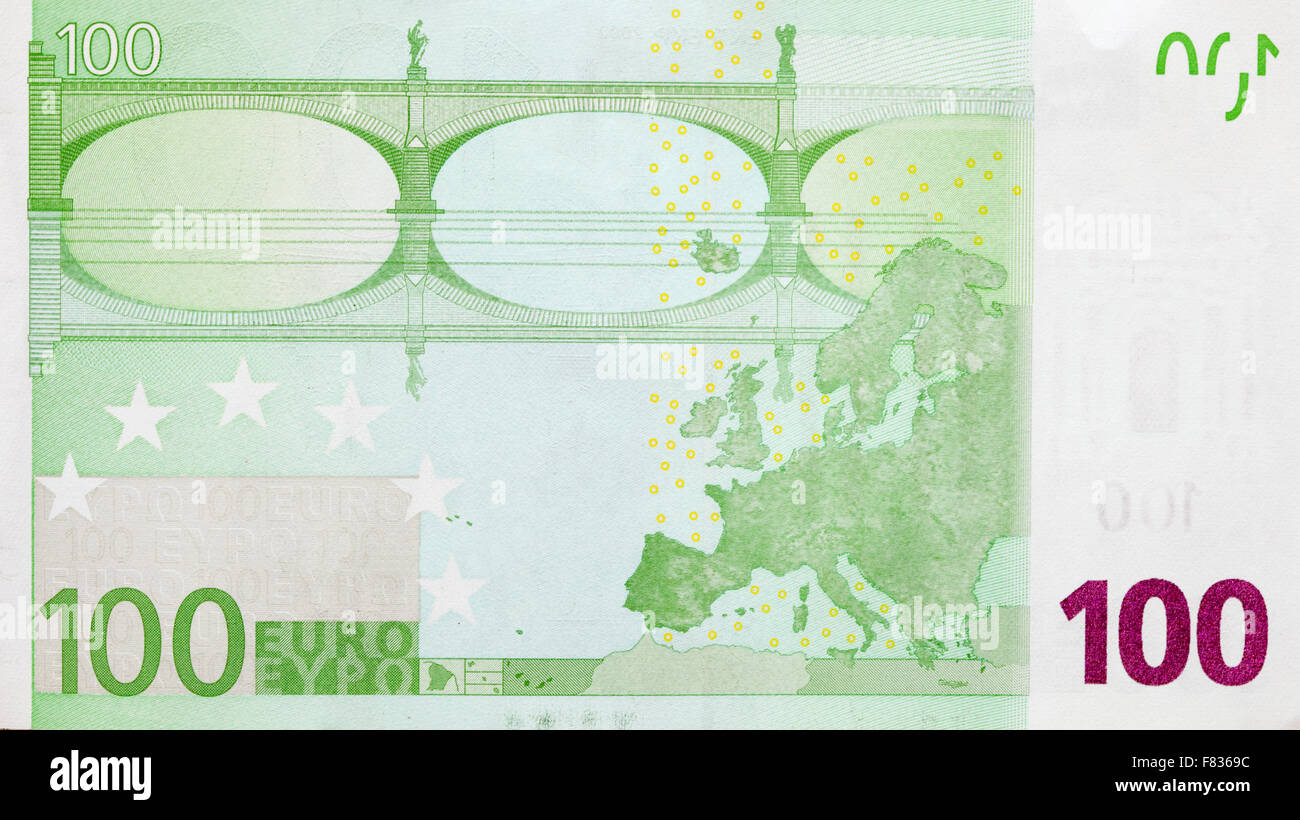 one hundred euro. New banknote reverse Stock Photo - Alamy