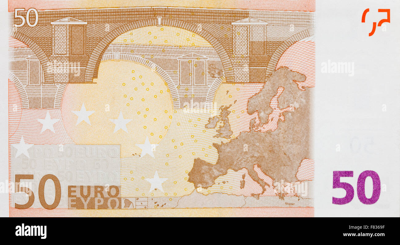 fifty euro. New banknote reverse Stock Photo - Alamy