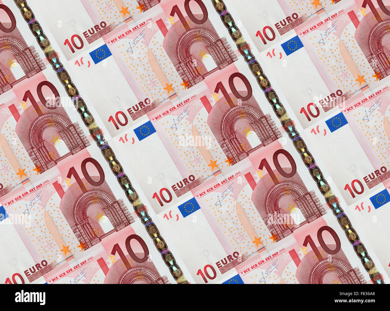 Backgrounf of ten euro banknotes Stock Photo - Alamy