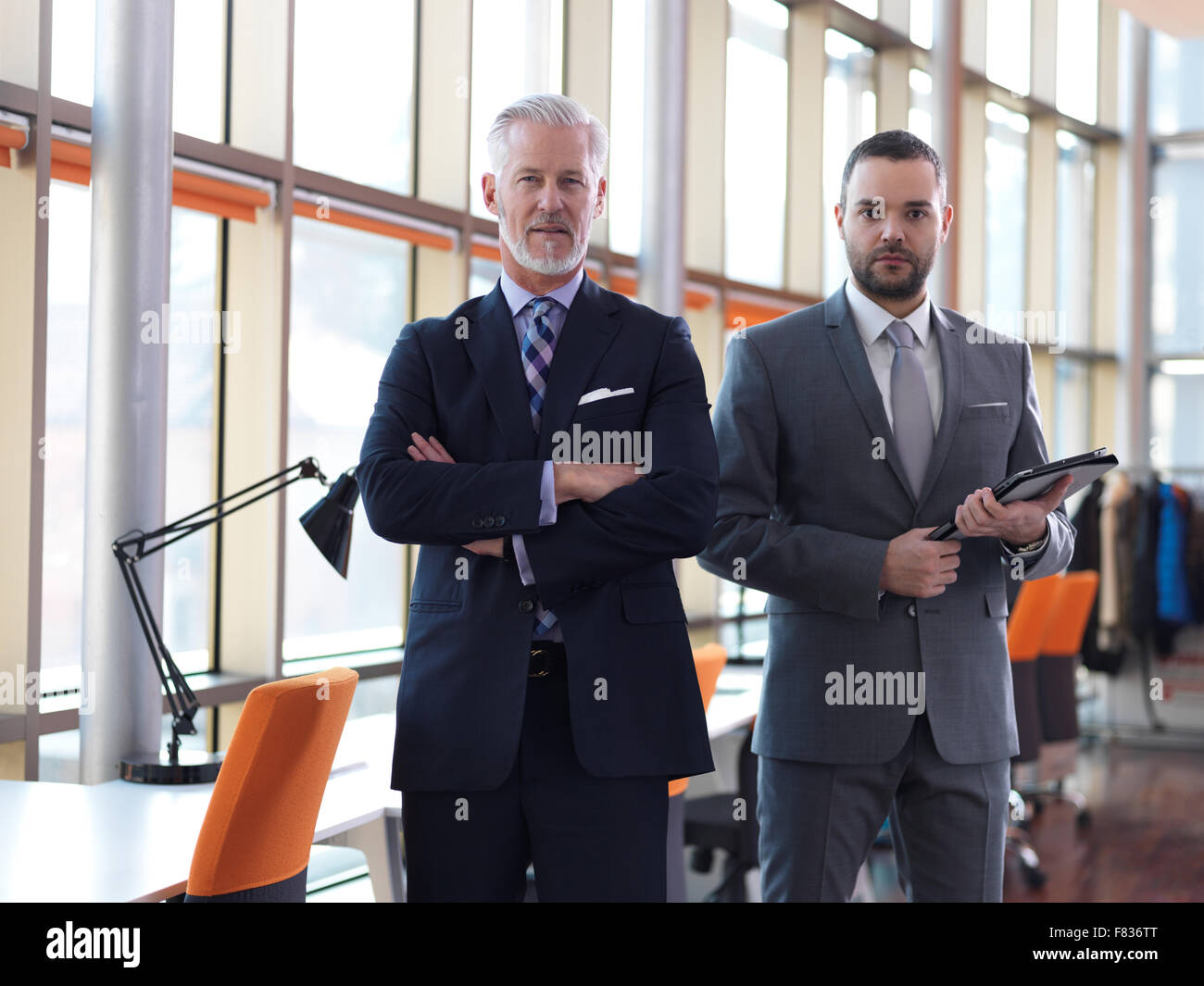 business partners, partnership concept with two businessman handshake ...